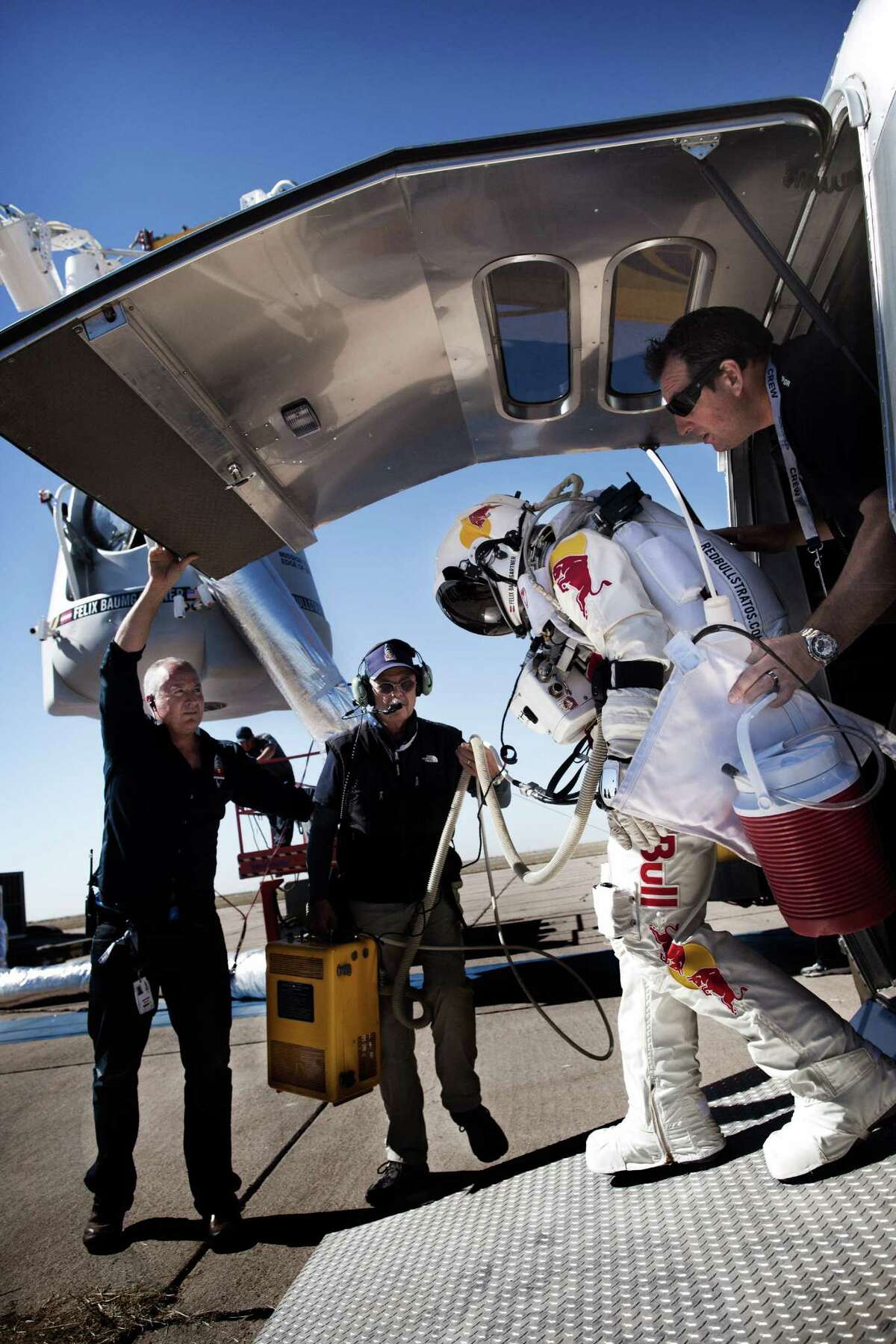 Red Bull space jump equipment makes world premiere in Houston