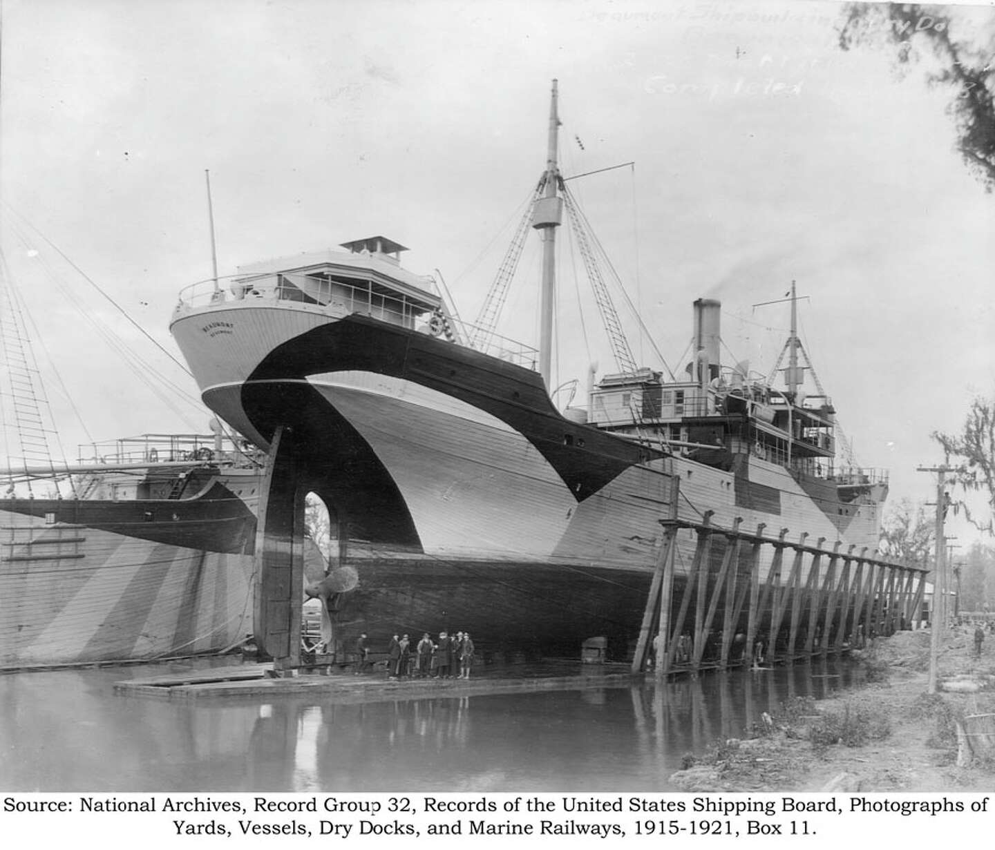 Sunken ship rests near Neches River Bridge