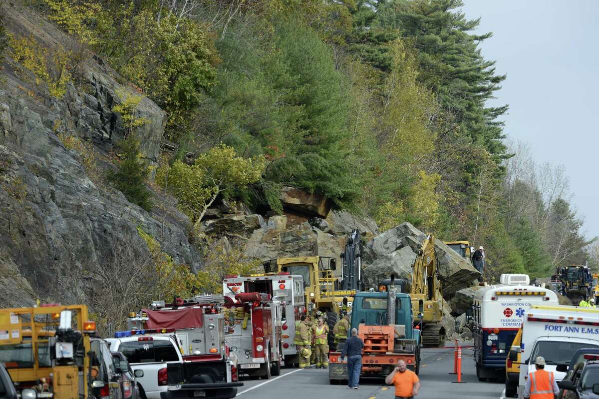Route 4 rock slide site cleared