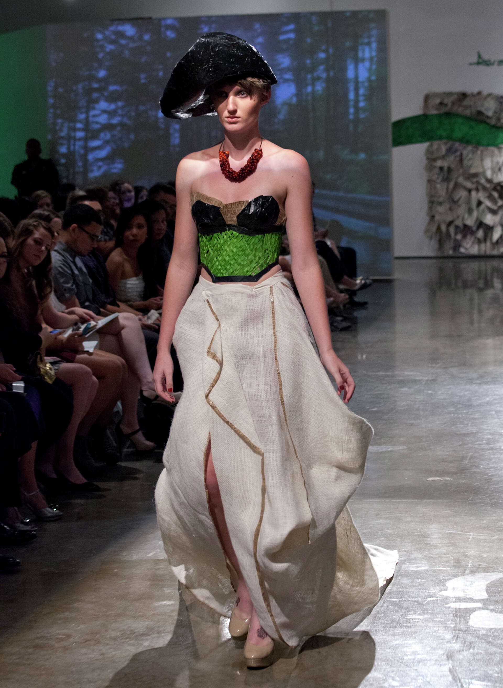 Eco-fashion show artistic, irreverent