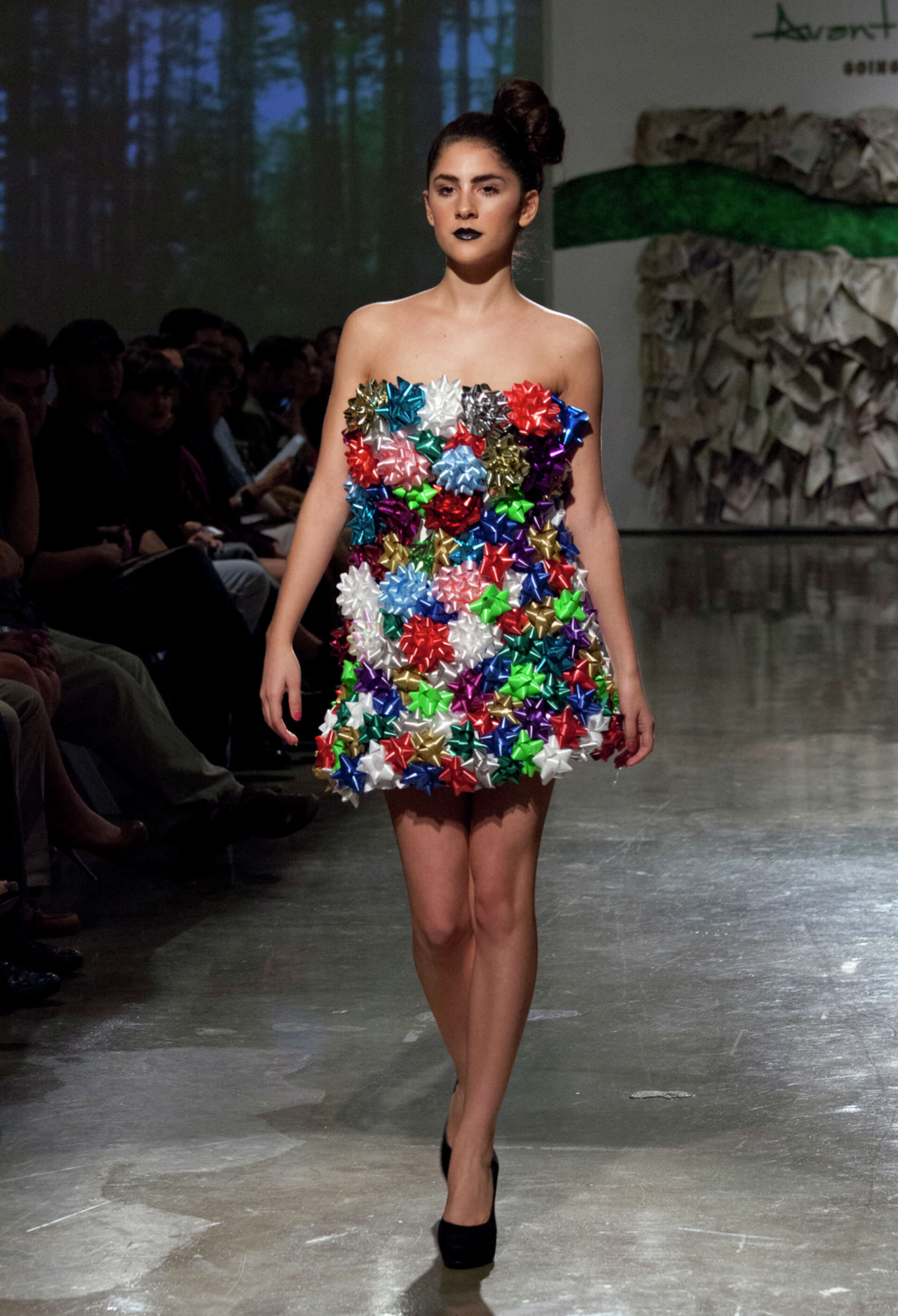 Eco-fashion show artistic, irreverent