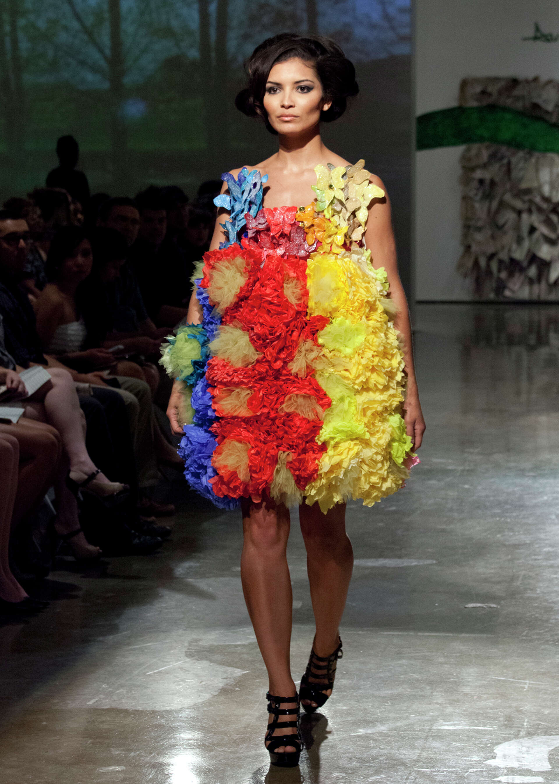 Eco-fashion show artistic, irreverent