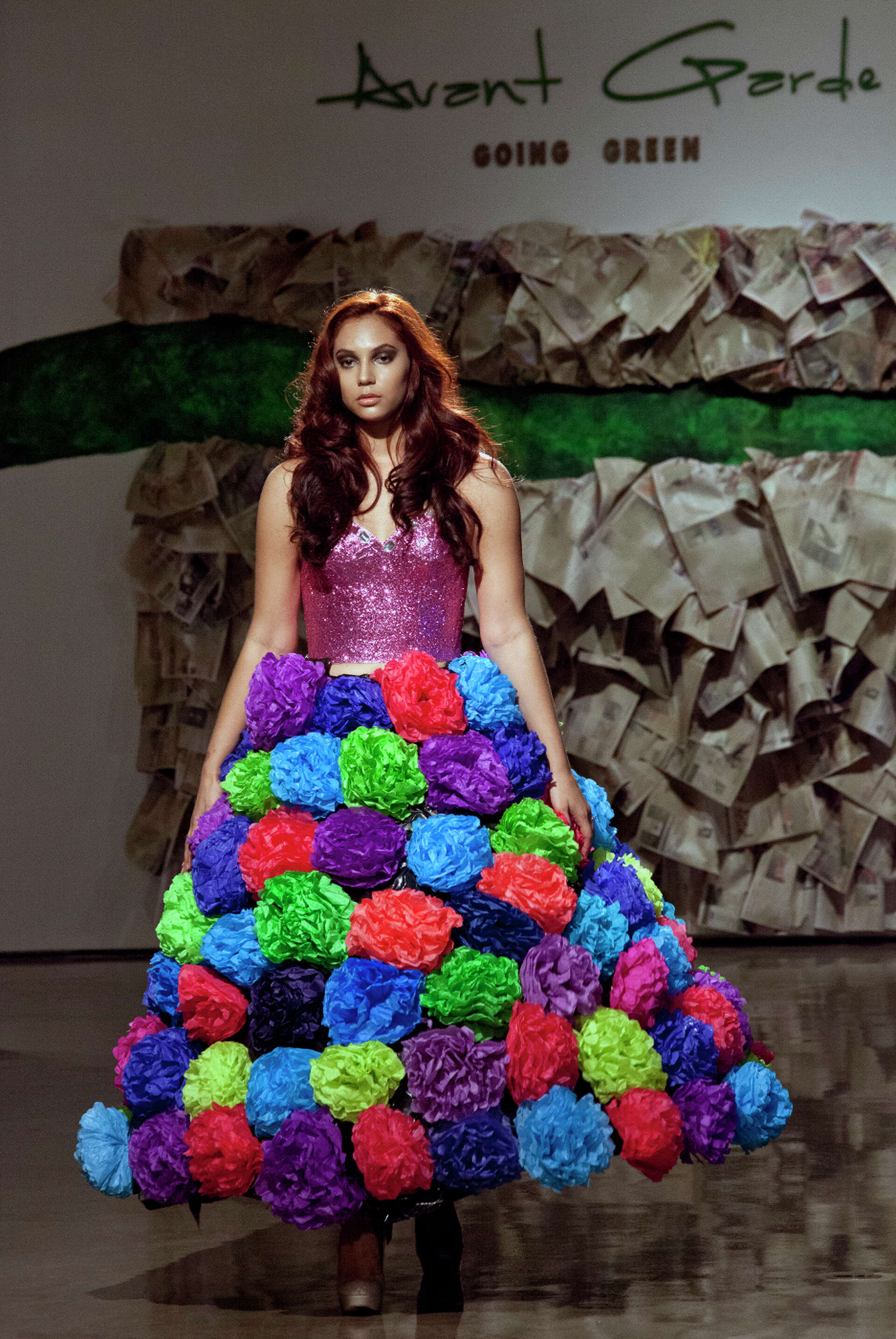 Eco-fashion show artistic, irreverent