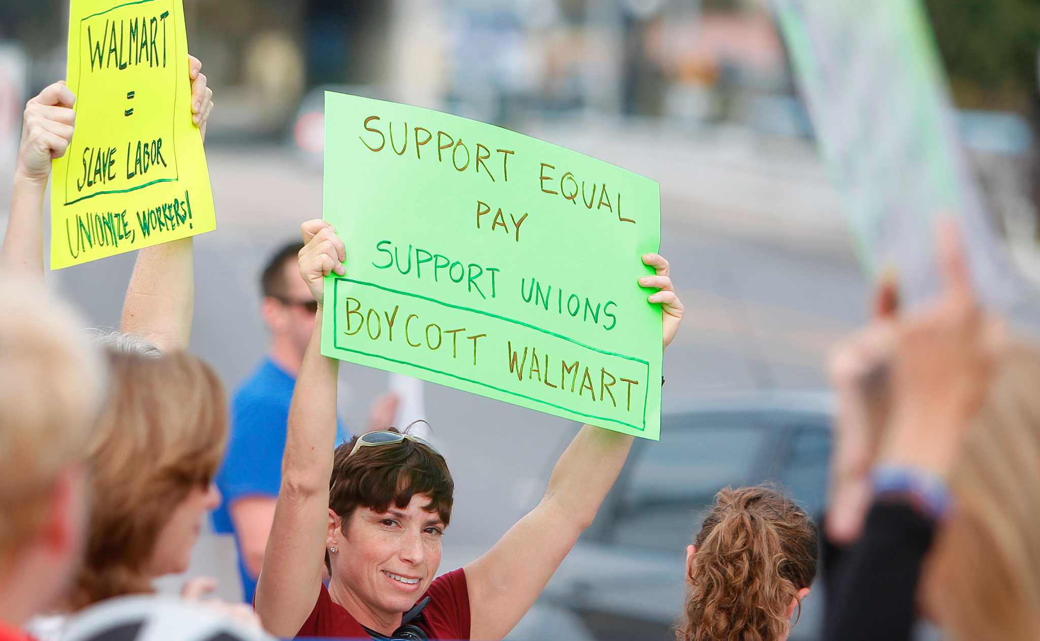 Small protest greets Wal-Mart shoppers