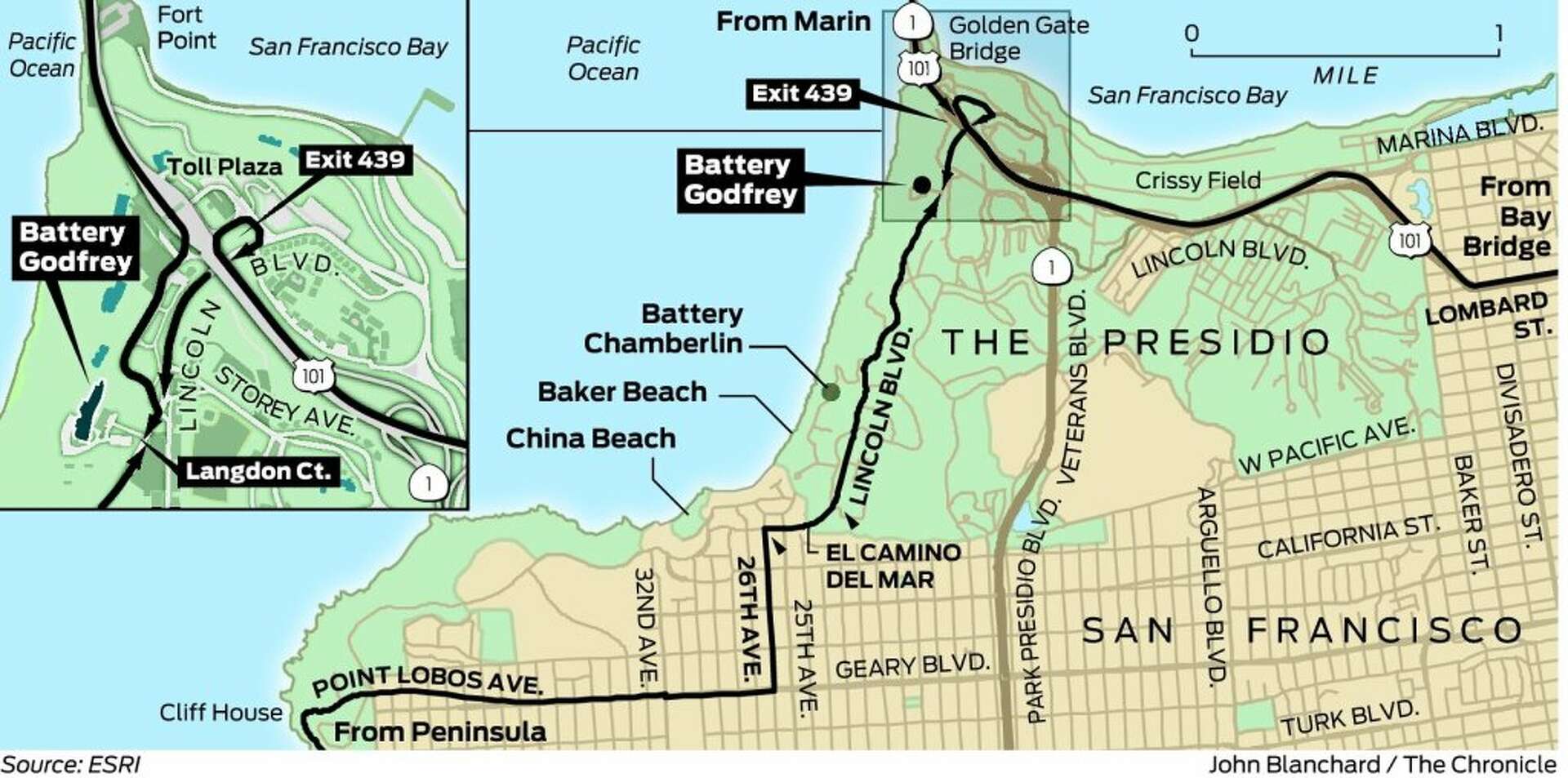 Ex-artillery site has Golden Gate view