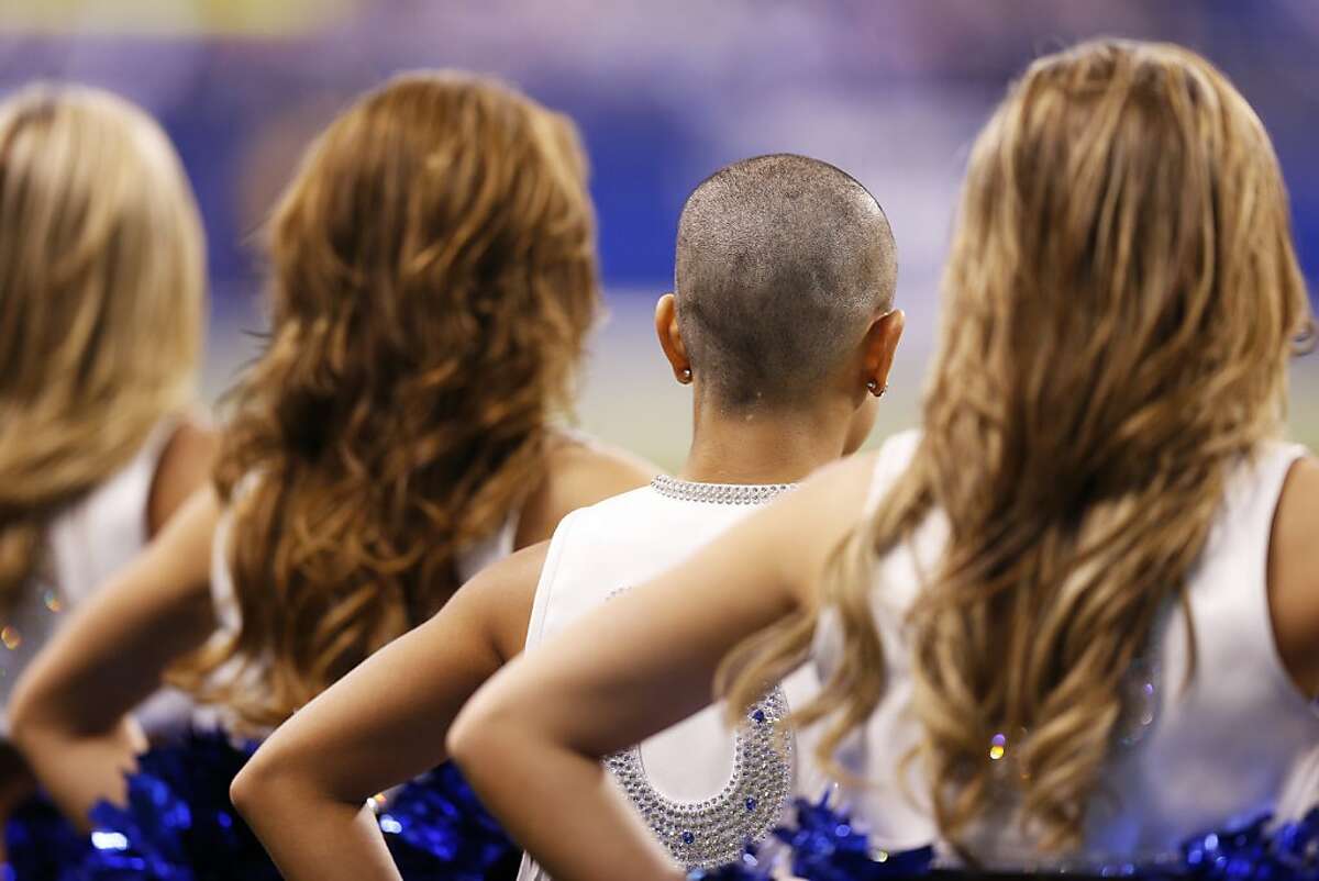 Colts cheerleaders shave heads for Pagano