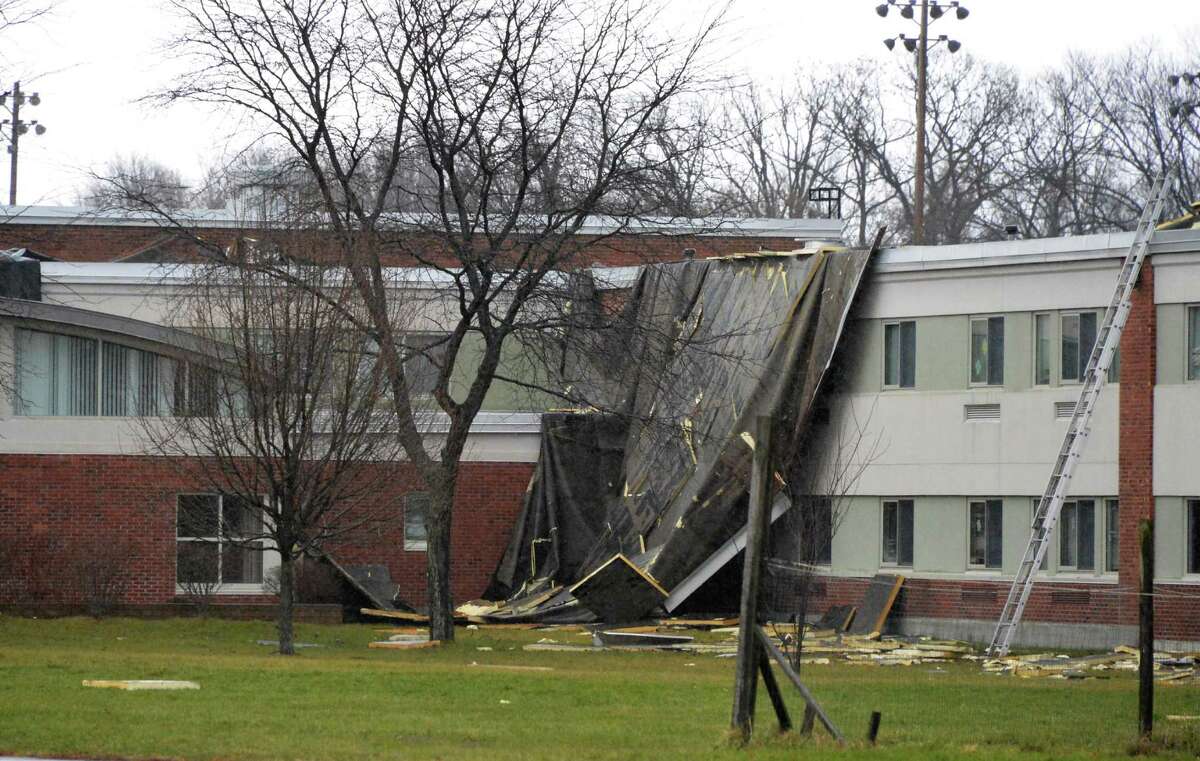 Winds blow off section of school roof, students sent home