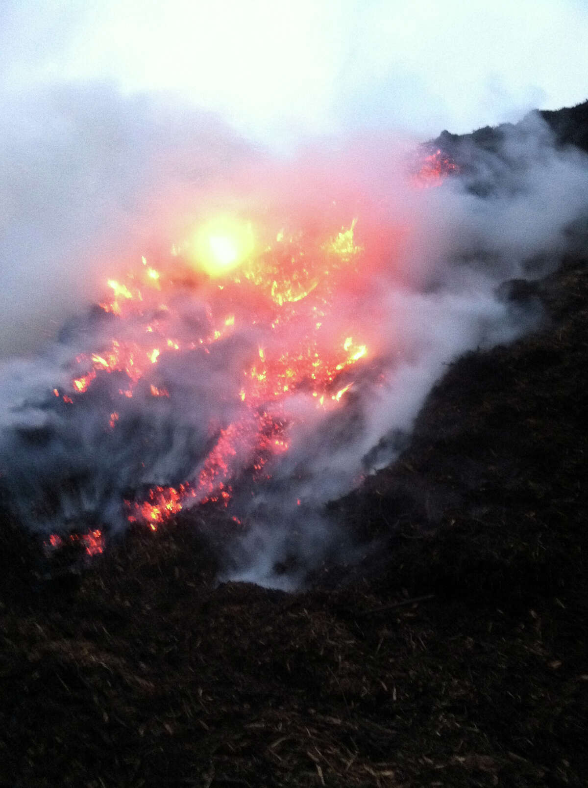 Ridgefield's woodchip pile extinguished for now