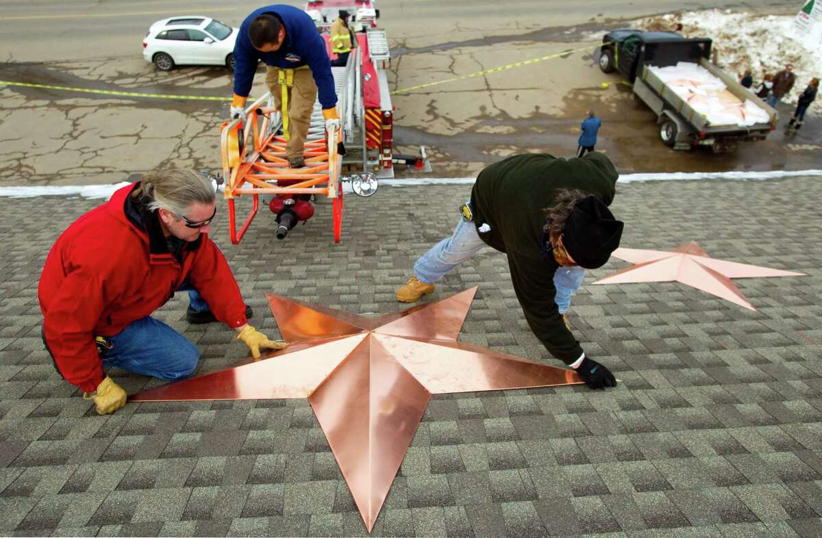 Stars rise on firehouse roof