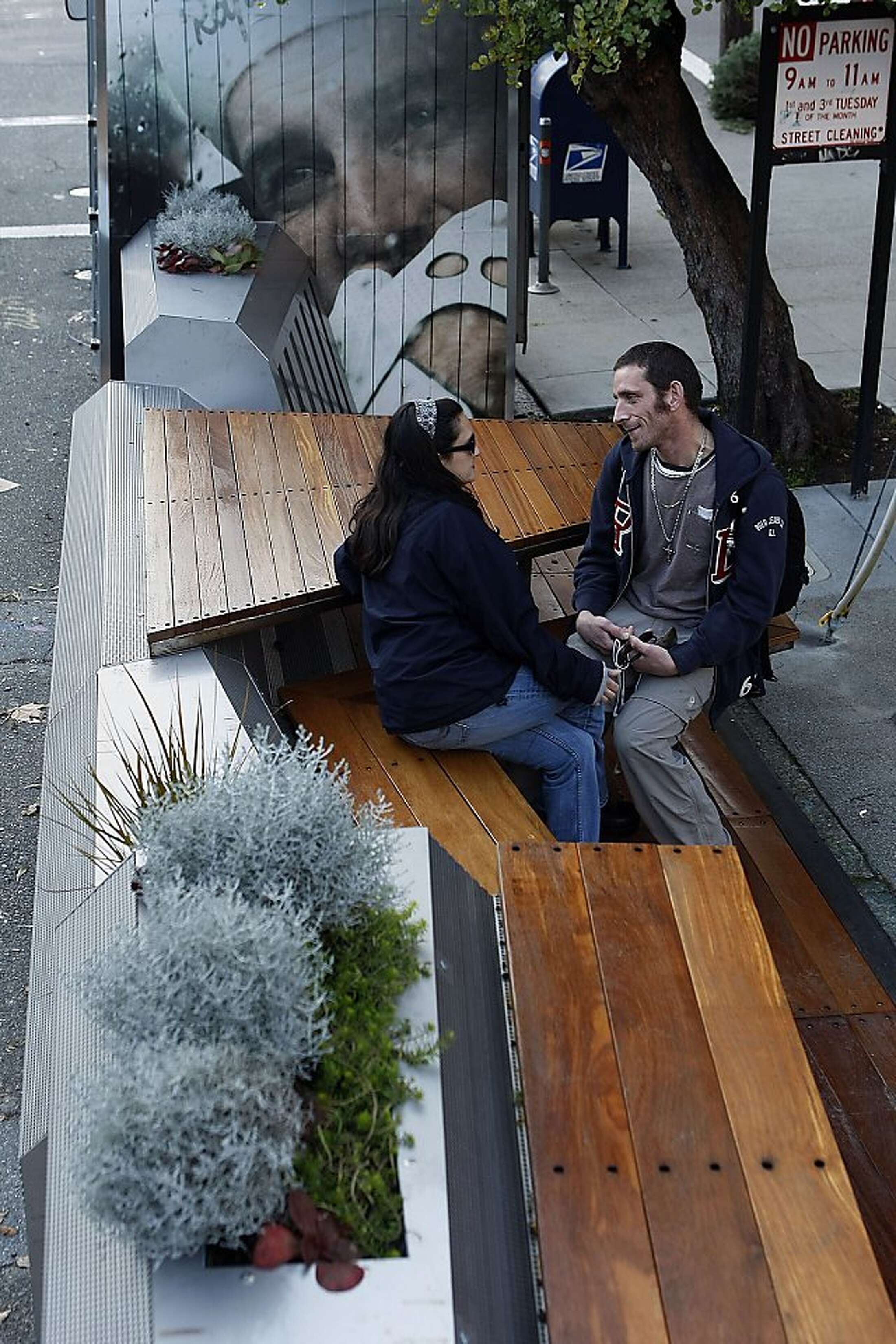 Split opinion on SF parklet made of van