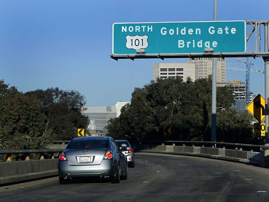 SF Central Freeway lane lines wiped out - SFGate