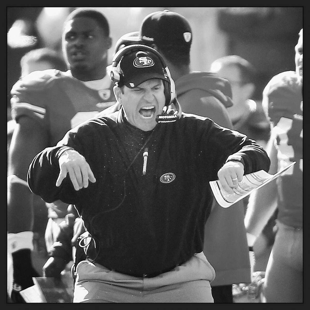 Jim Harbaugh yelling at things: A photo album