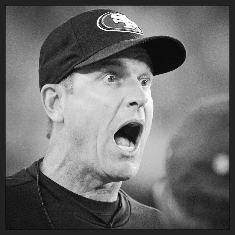 Jim Harbaugh yelling at things: A photo album