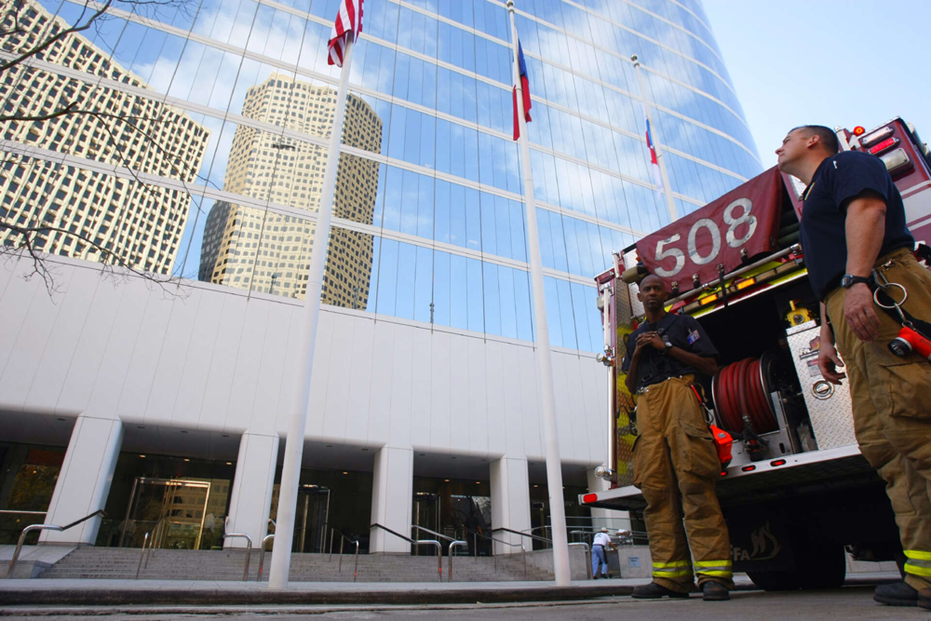 People stuck in high rise elevator downtown
