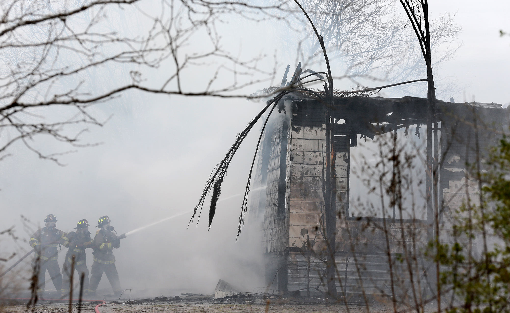 Dousing fire in Southeast Bexar County