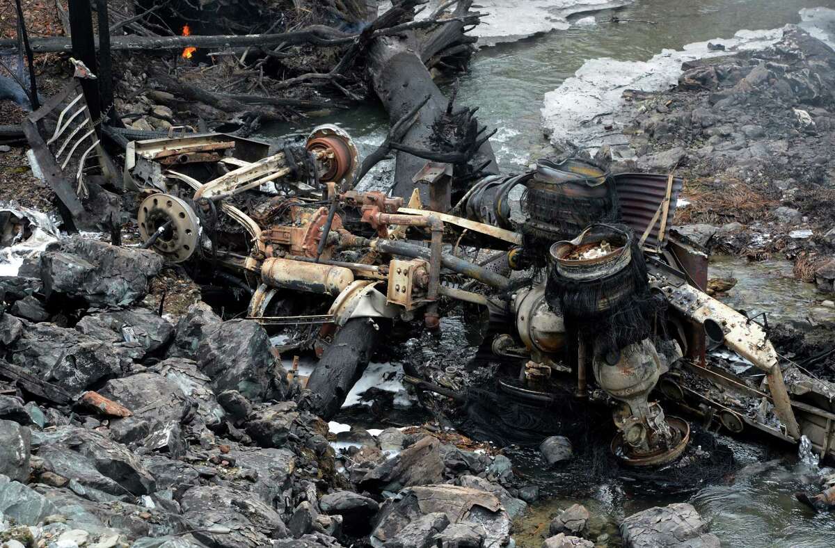 Gas truck ignites after crash; driver burned