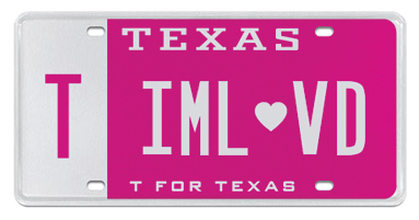 Love on S.A. license plates