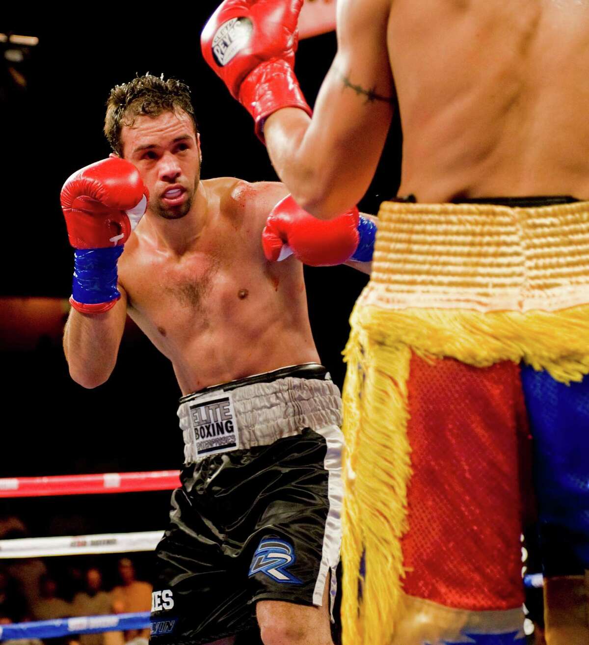 Danbury boxer Rodriguez pounds the "Commanche Boy"