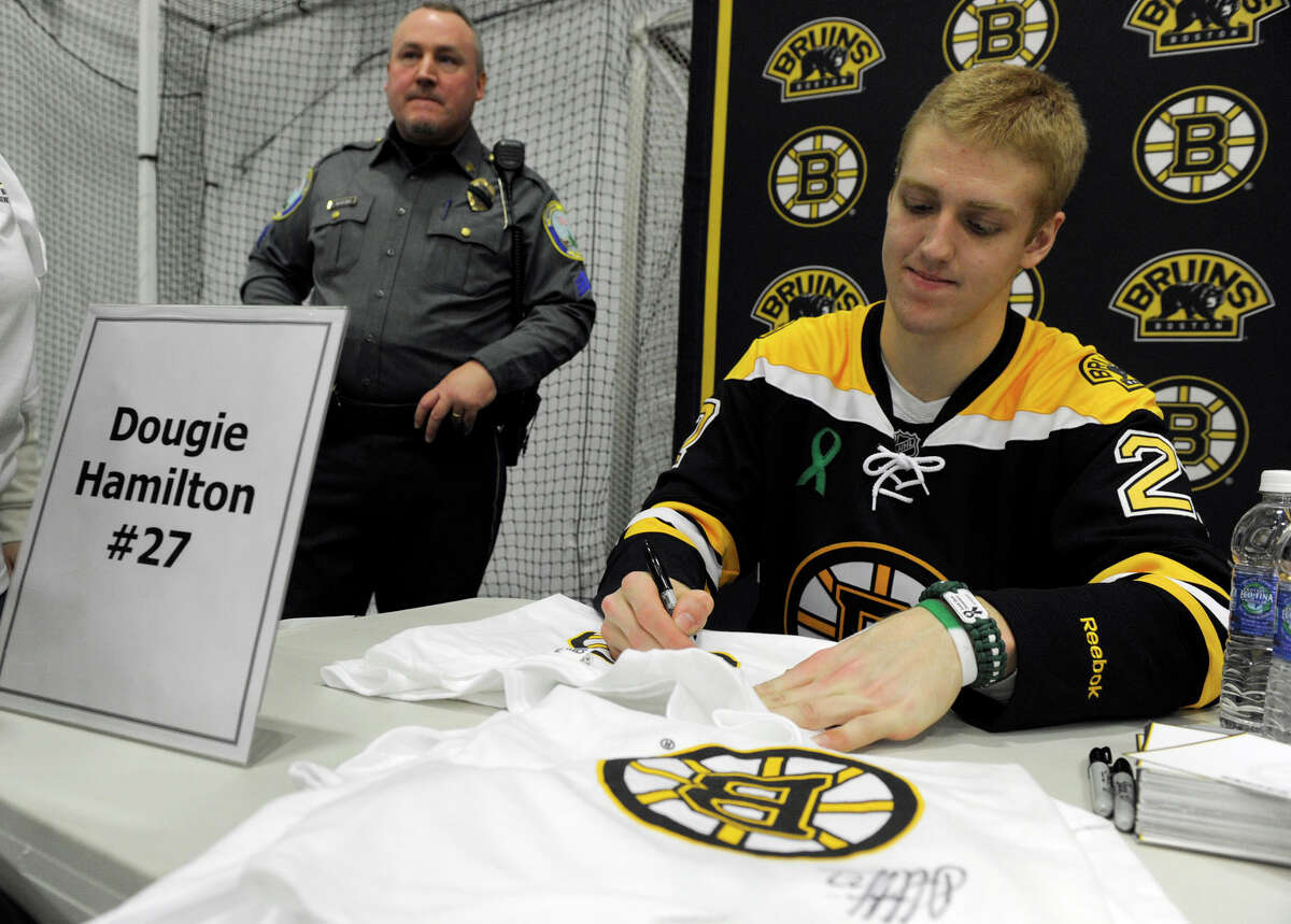 Boston Bruins bring smiles to Newtown