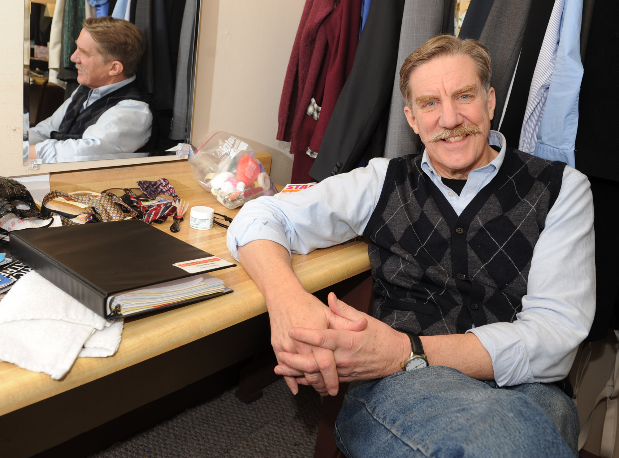 An actor performing on many stages