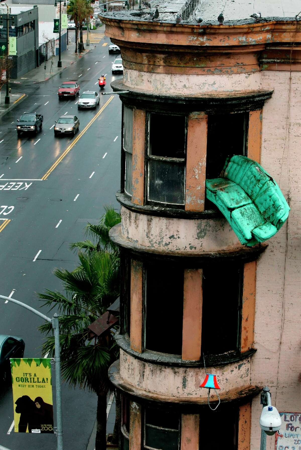 'Defenestration' artwork on S.F. building may be out in cold