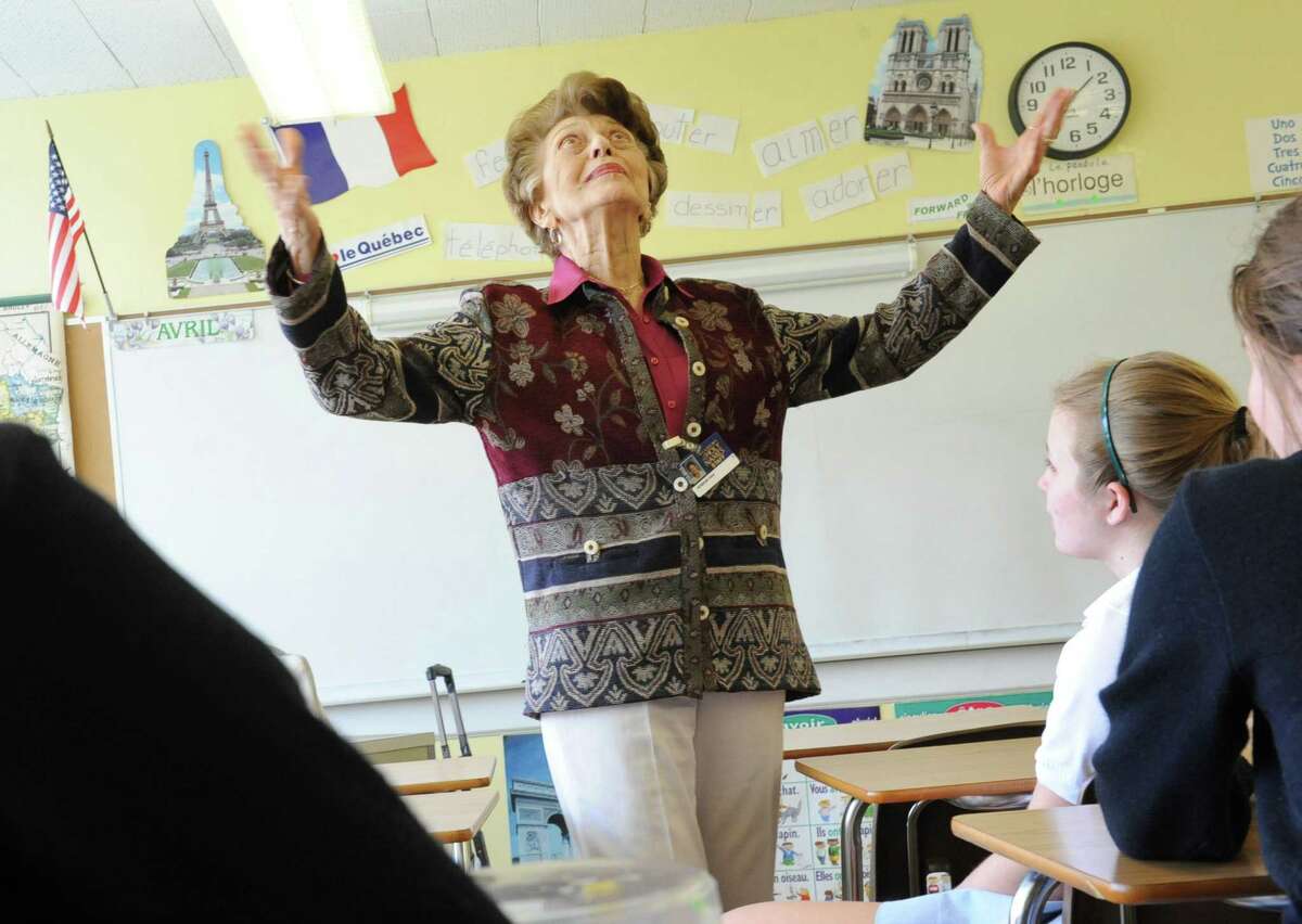 French teacher marks 90th birthday at school