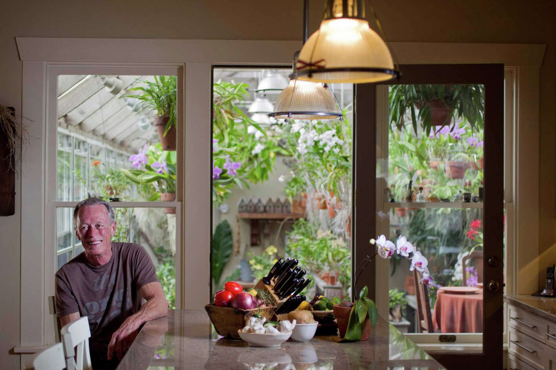 Ron Bayer's greenhouse is a showcase for blooms