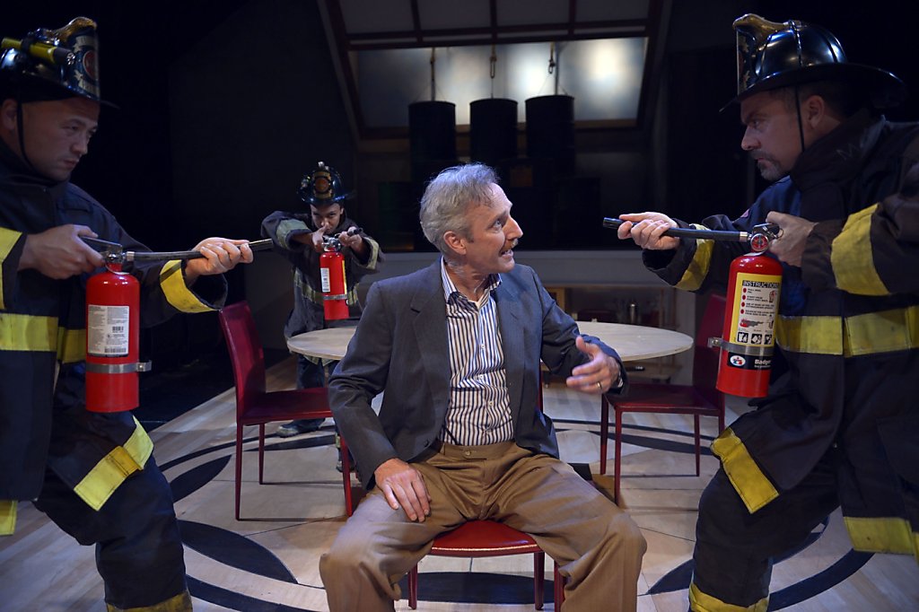 'The Arsonists' review: Satire lights a match