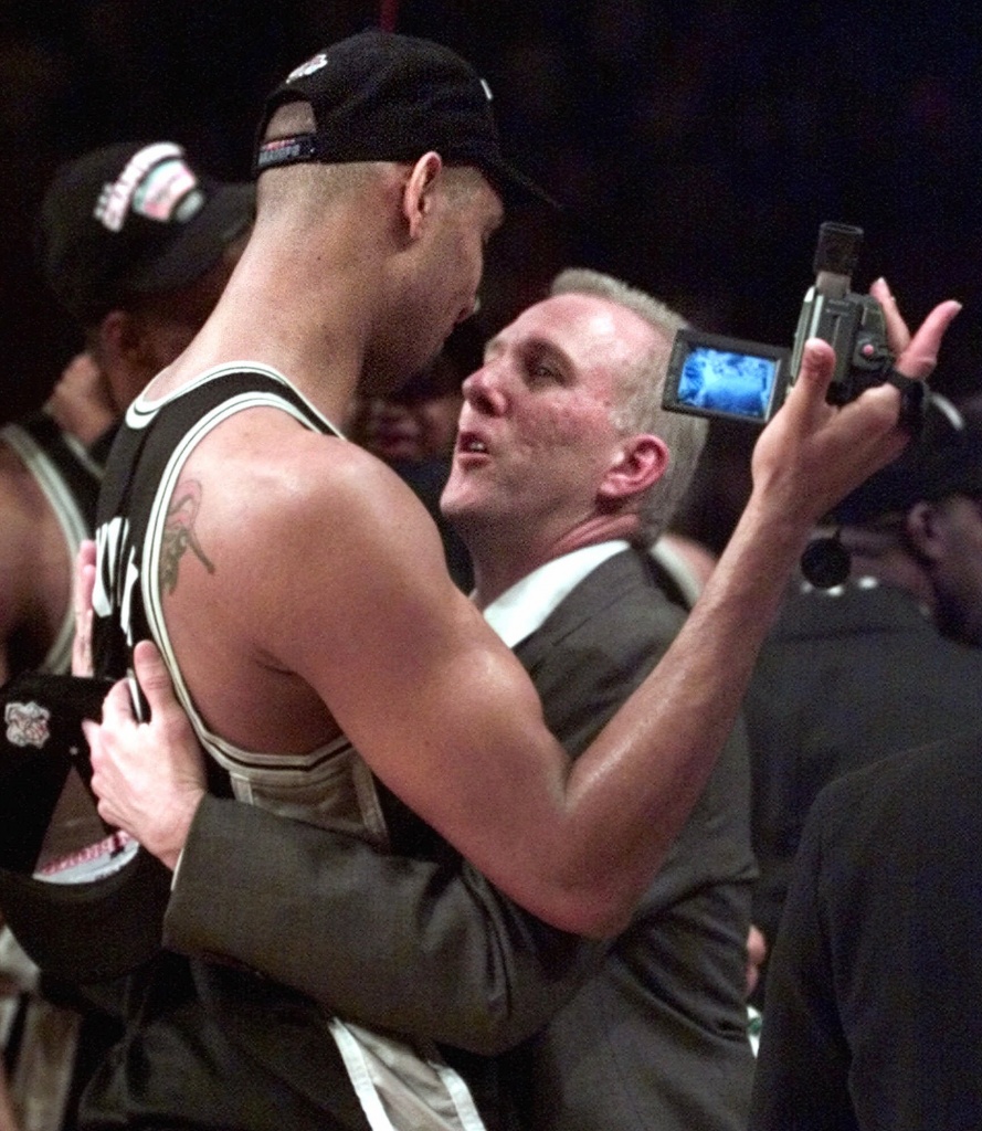 Tim Duncan and Gregg Popovich