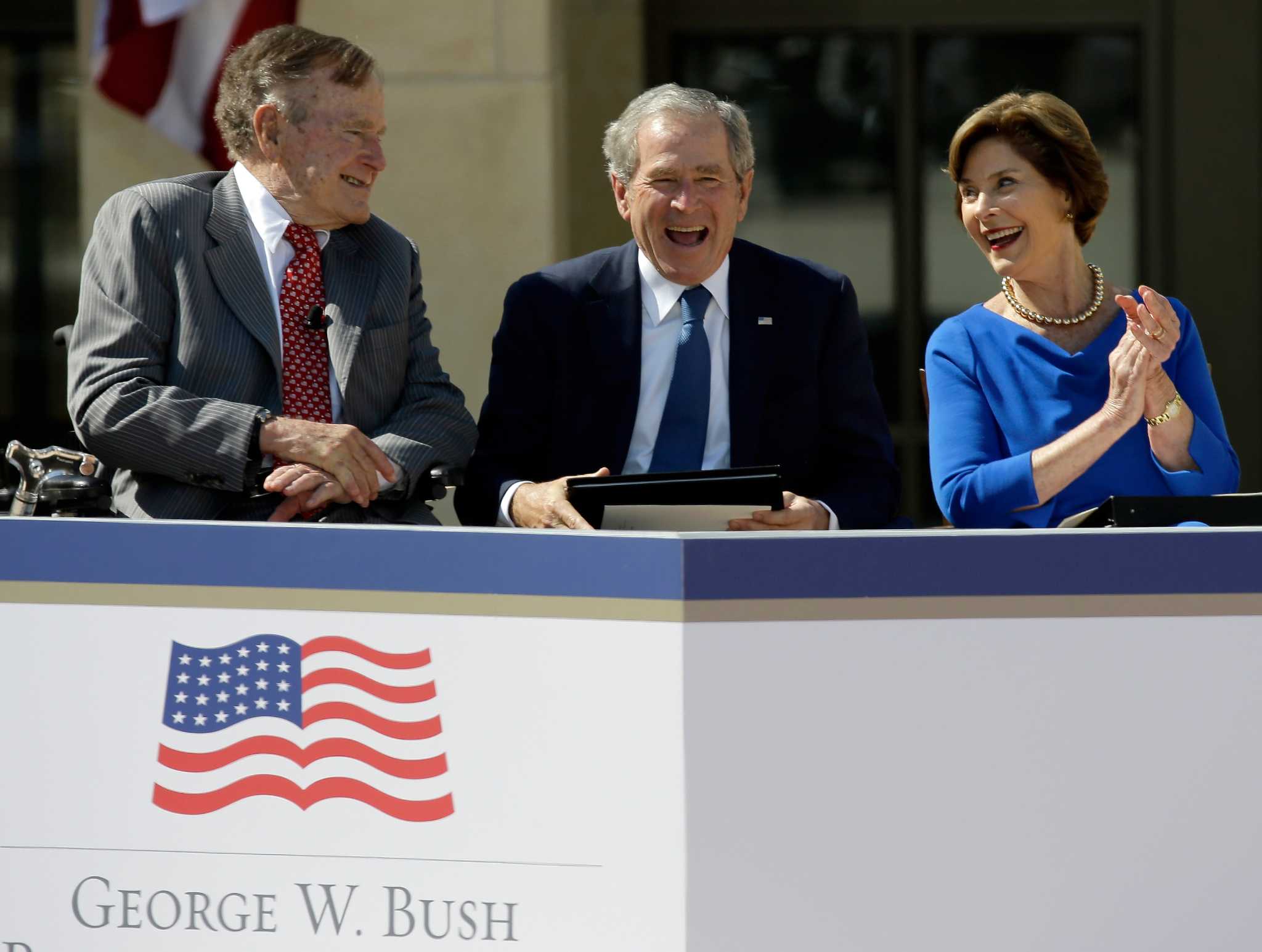 Presidents past and present join Bush 43 for opening of his ...