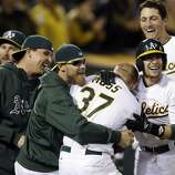 Moss' homer ends longest game in Oakland A's history - SFGate