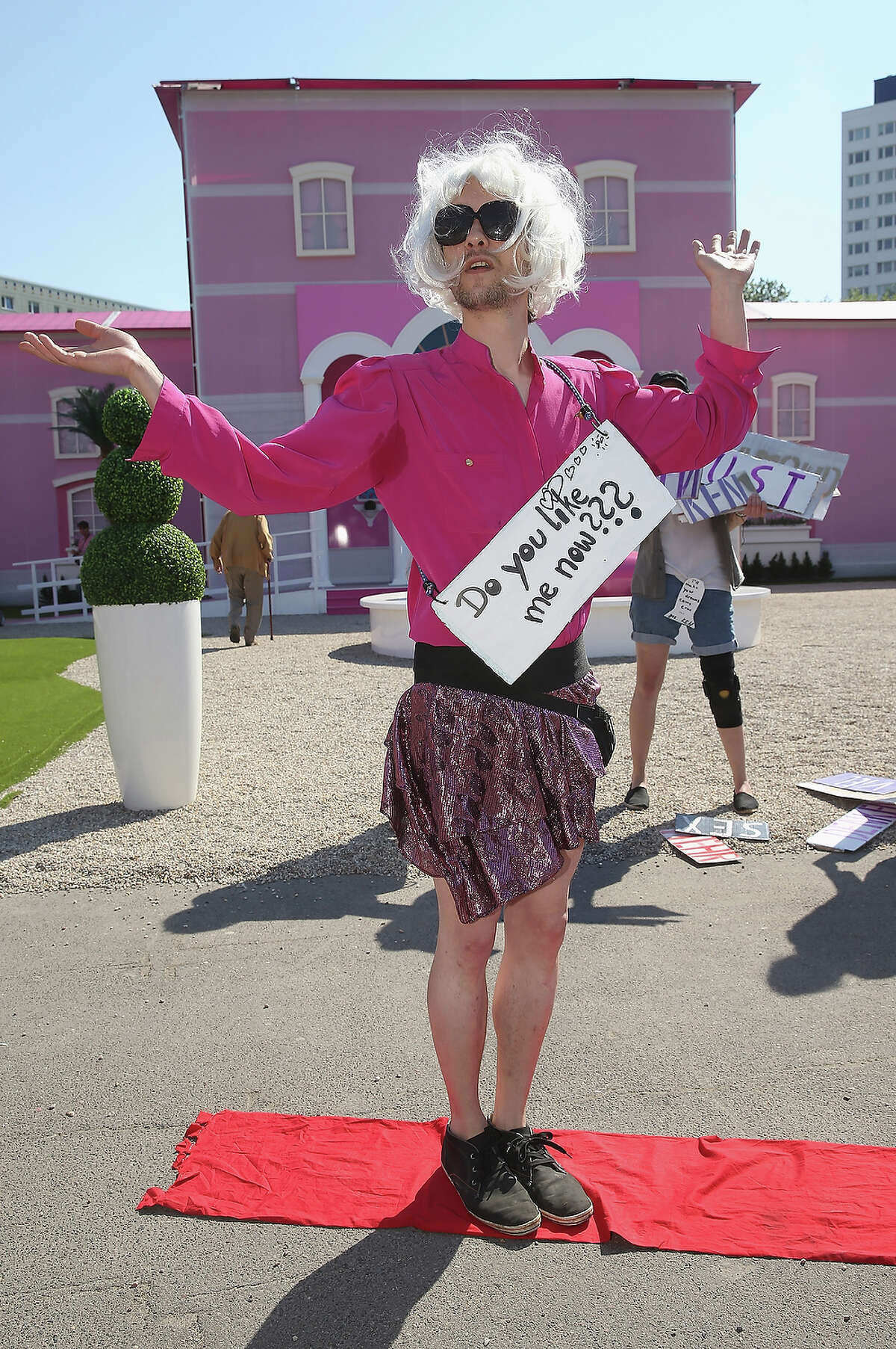 Activists protest life-size Barbie's 'Dreamhouse'
