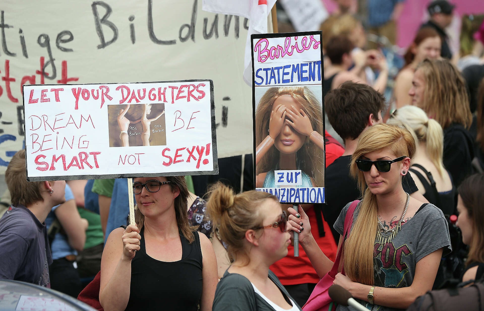 Activists protest life-size Barbie's 'Dreamhouse'