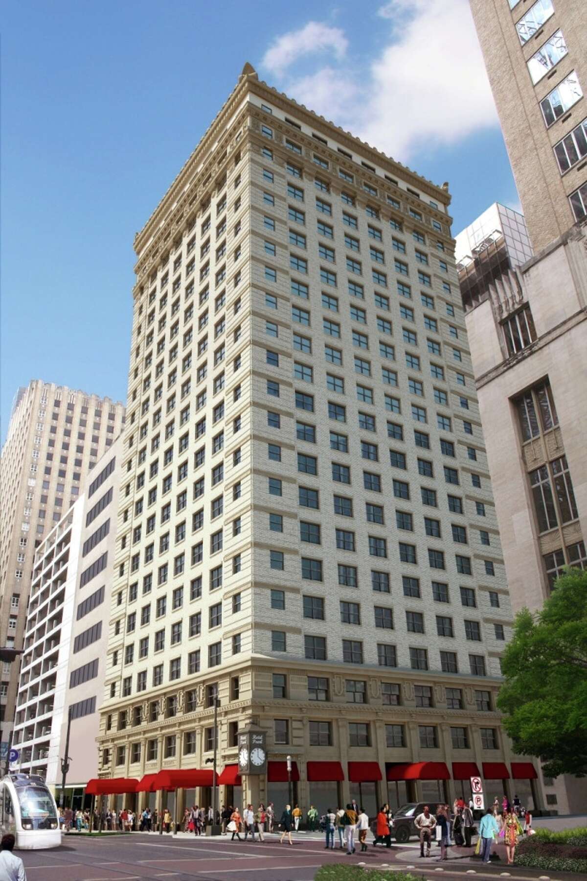 Marriott hotel checking in to a 1910 bank downtown