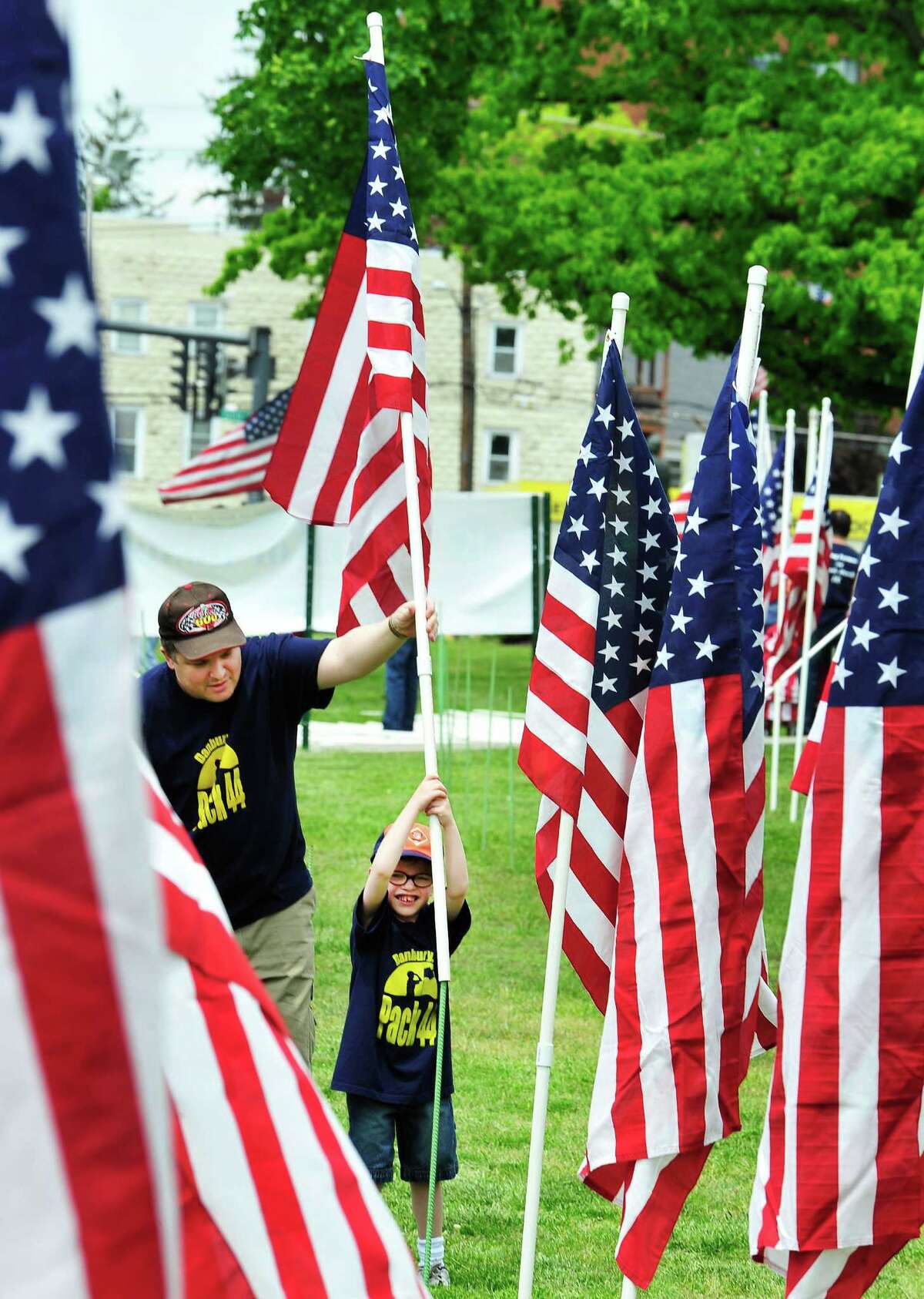 Field of Honor flags fly in Danbury