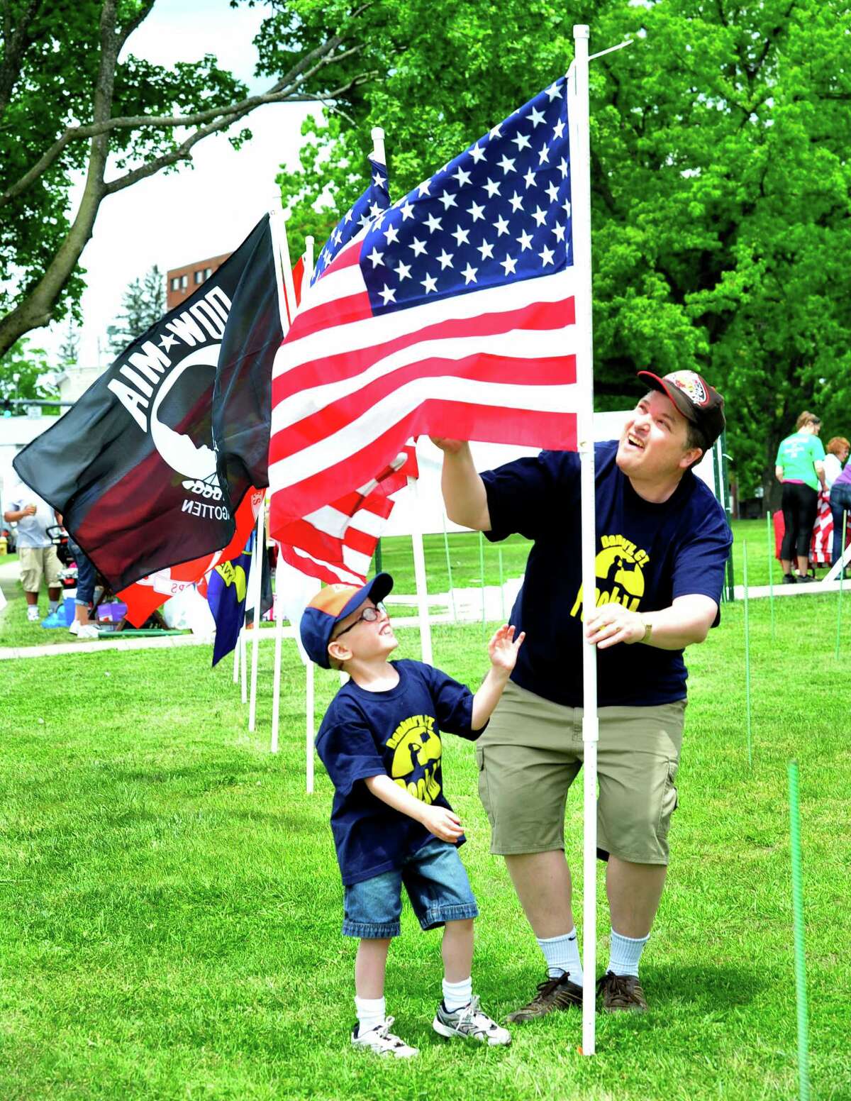 Field of Honor flags fly in Danbury