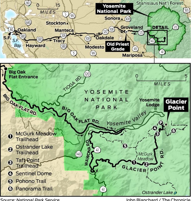Hiking near Yosemite's Glacier Point