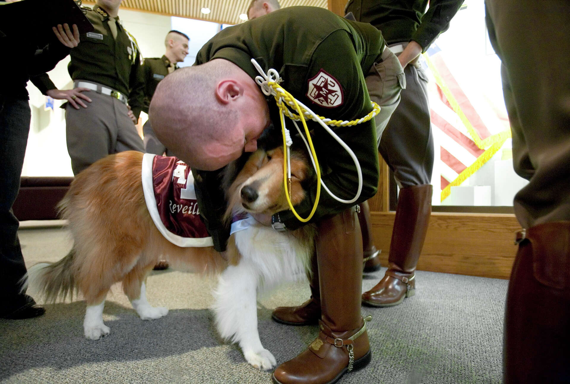 A&M mascot Reveille VIII pops up in class, helps with quiz