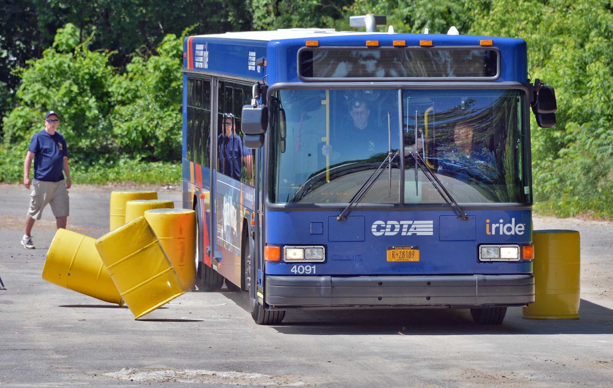 Bus drivers show their skill