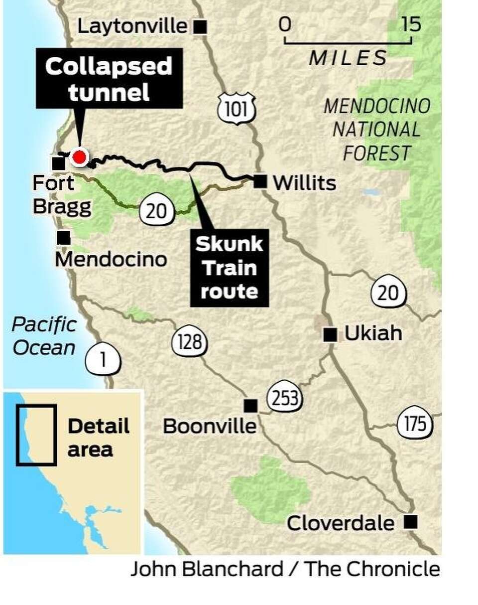 Skunk Train stranded by tunnel collapse