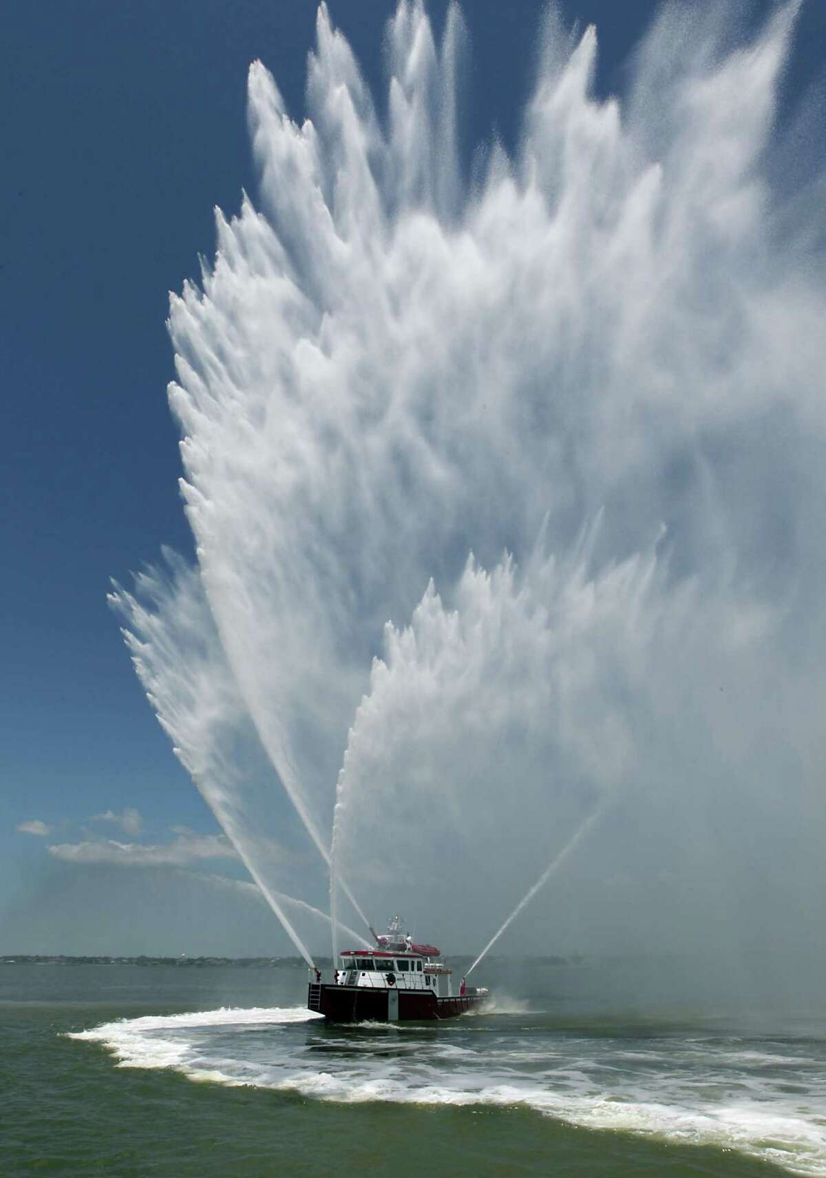 High-tech fireboat on duty