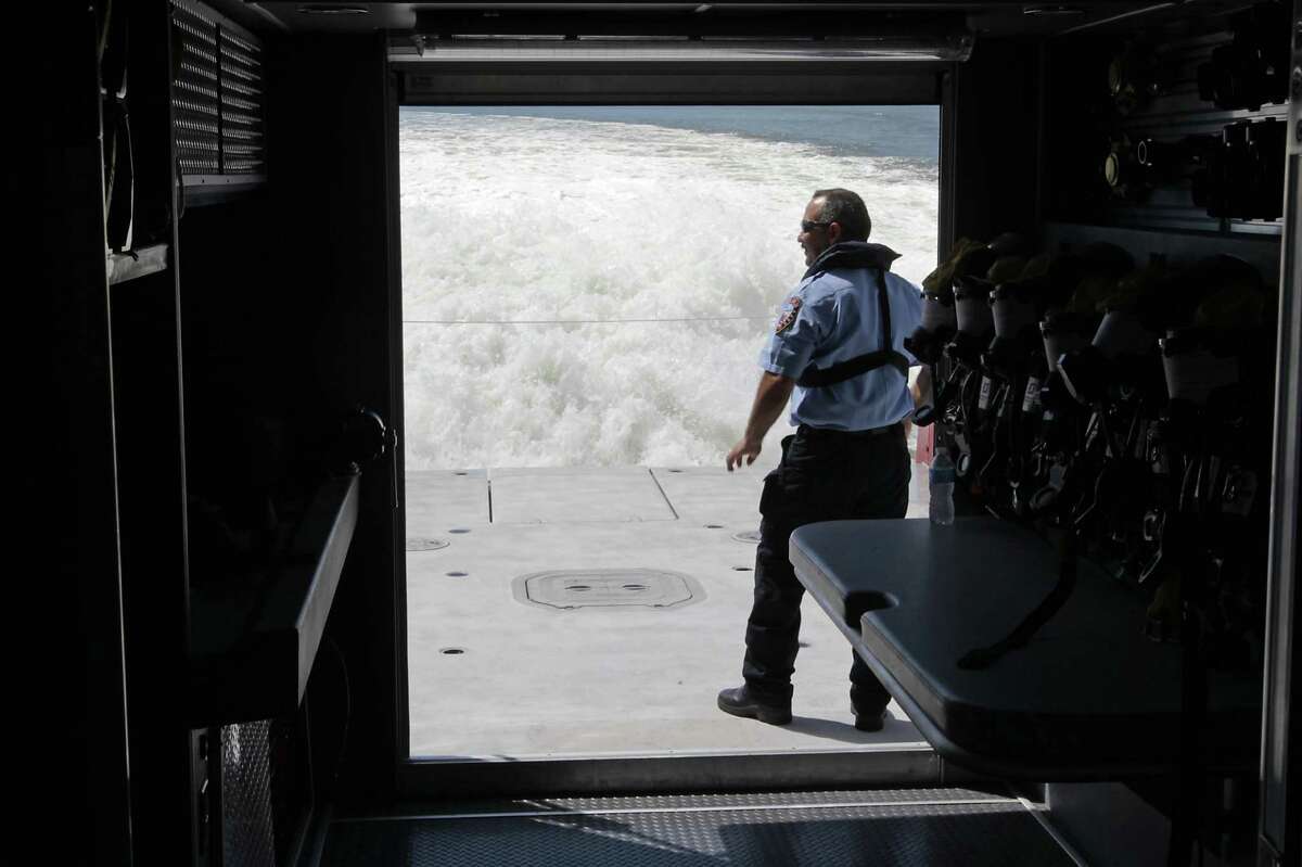 High-tech fireboat on duty