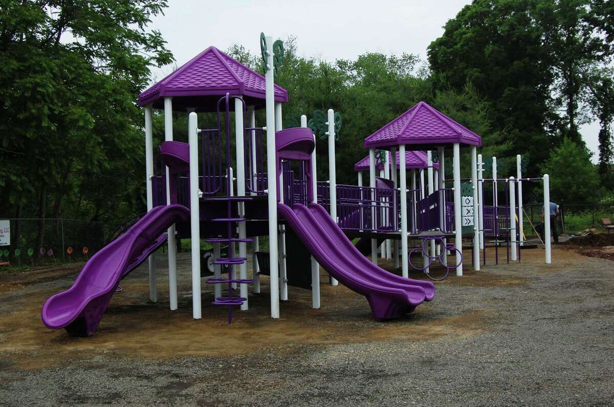 Dylan's playground nearly done at Long Lots