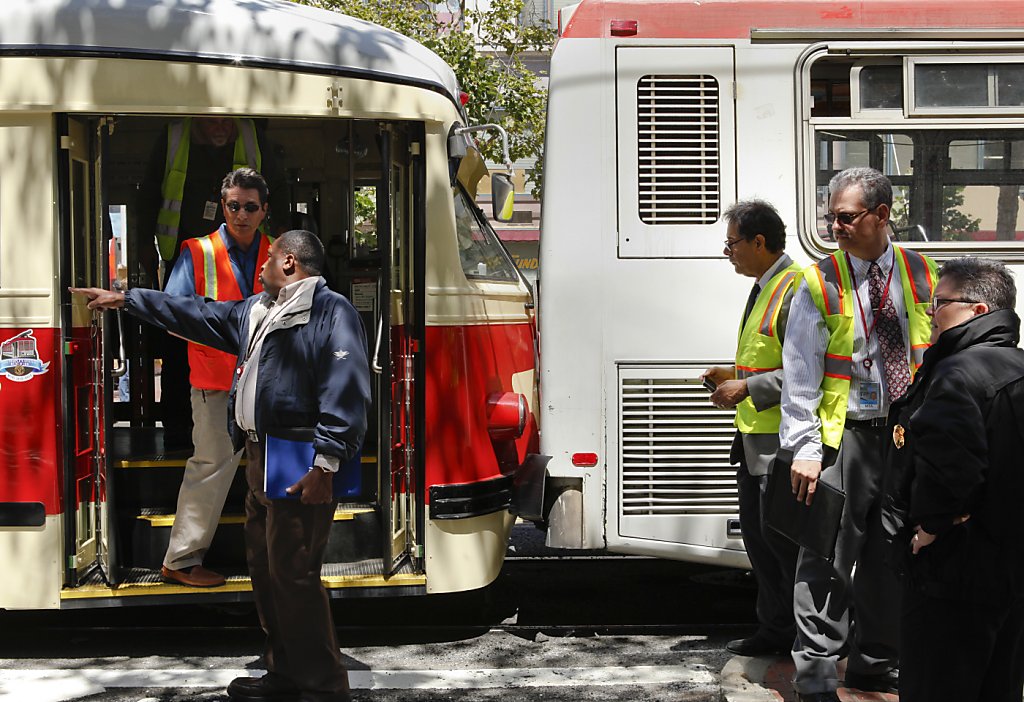 Muni bus, trolley collide - 15 injured