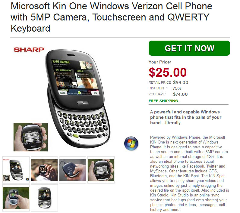 Get a 'Daily Steal' on Microsoft Kin