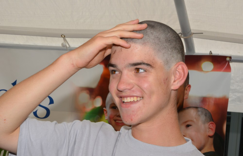 Going bald to fight cancer