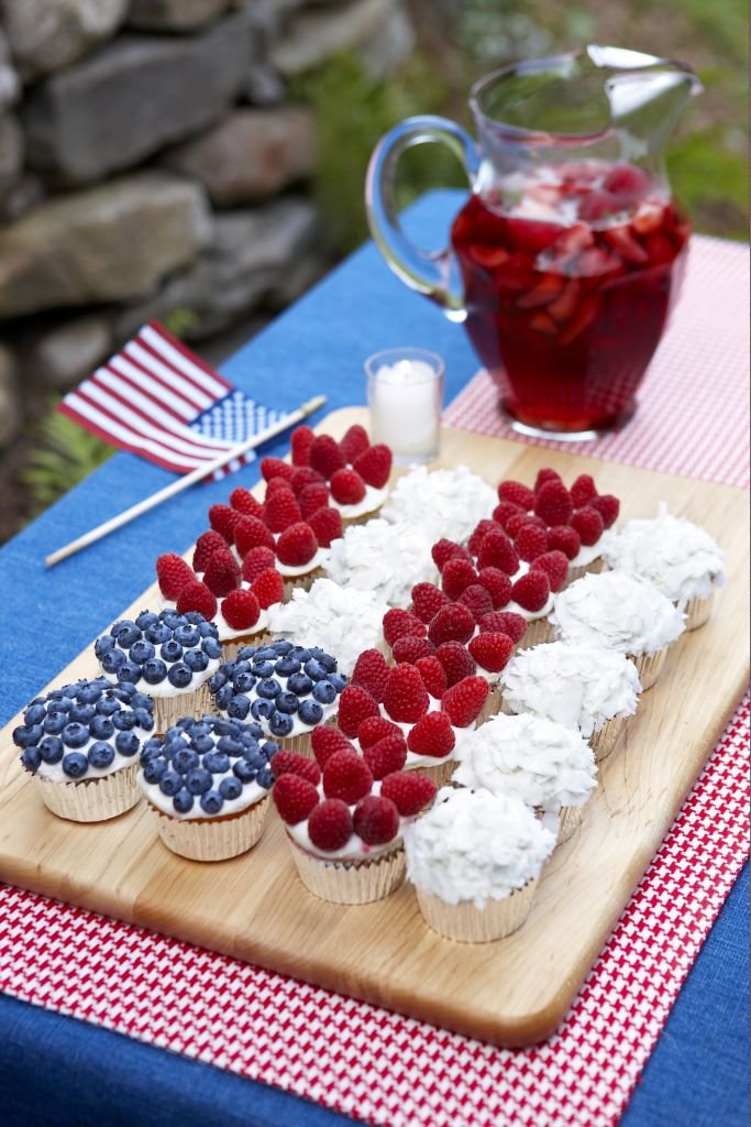 Recipe: Cupcake Flag With Berries and Coconut