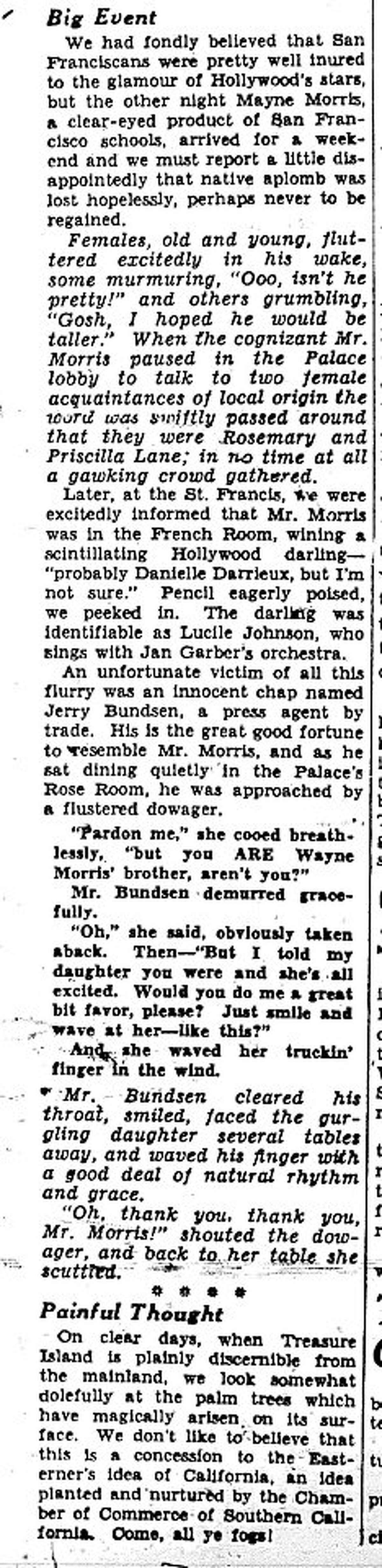 Herb Caen's first column - from 75 years ago