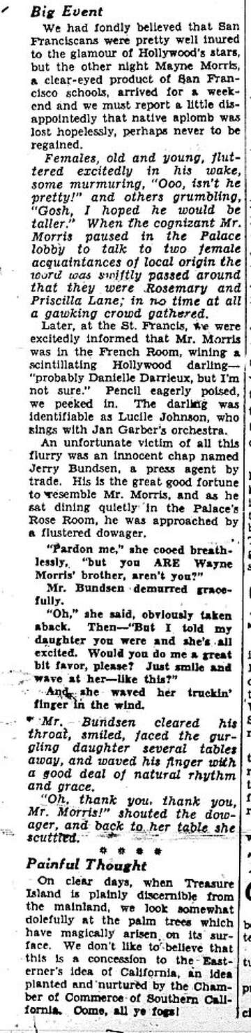 Herb Caen's first column