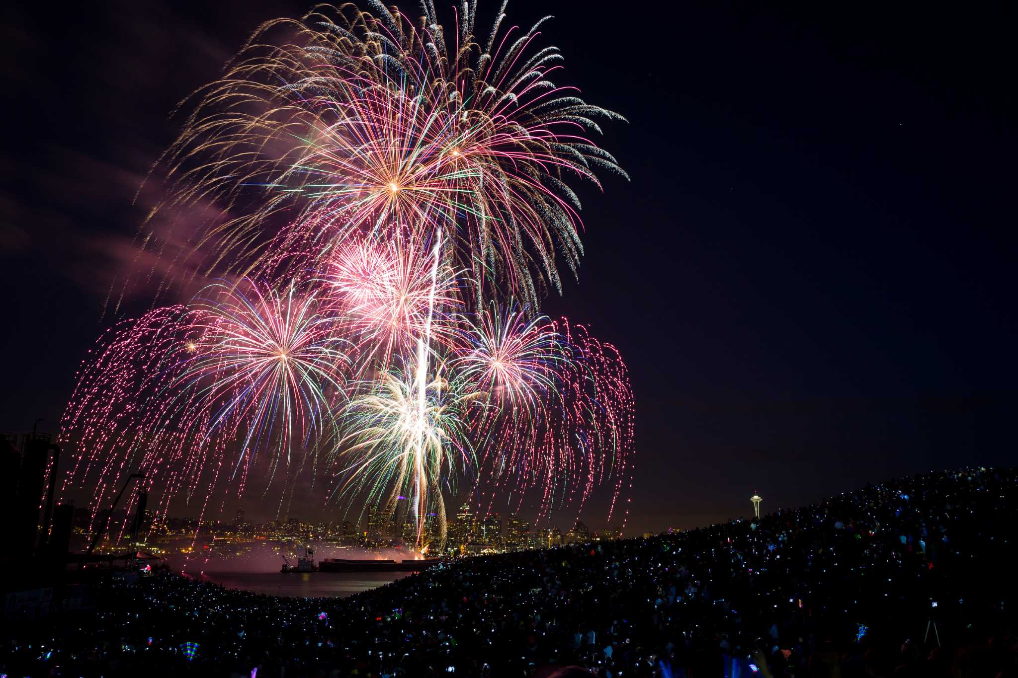 Fireworks light up Lake Union